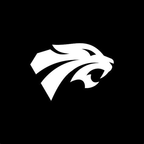 기하학 헤드 라이온 로고 디자인 터 프리미엄 벡터