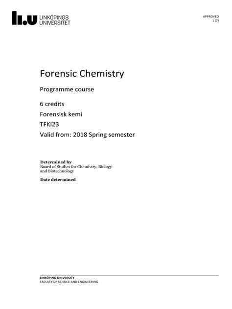Syllabus Forensic Chemistry Pdf