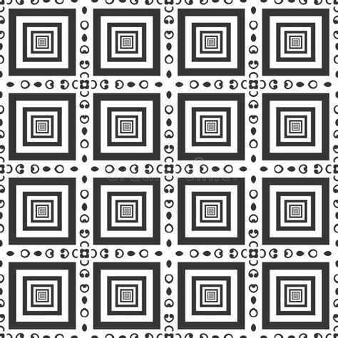 Seamless Geometric Vector Background Black And White Square Vector Pattern Accurate Editable