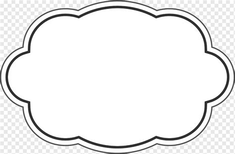 구름 모양의 흰색과 검은 색 테두리 상자 작은 깨끗한 구름 카드 화이트 상표 본문 Png Pngwing