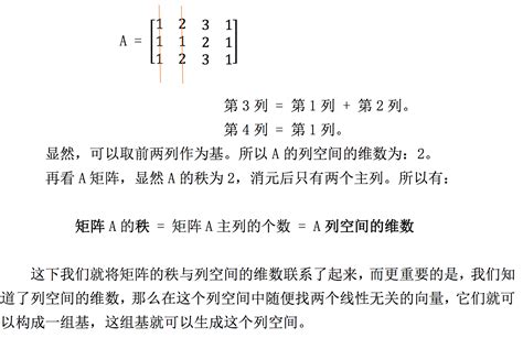 向量空间的维数是不是就是对应矩阵的秩？向量空间的基是不是就是对应列向量组的最大线性无关向量组？ 知乎