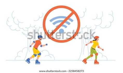 Young Man Woman Characters Rollerblading Park Stock Vector Royalty