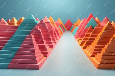 Premium Photo Three Dimensional Render Of Rows Of Triangle Shaped