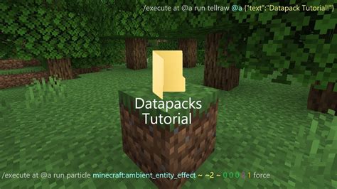 how to make a datapack in minecraft youtube
