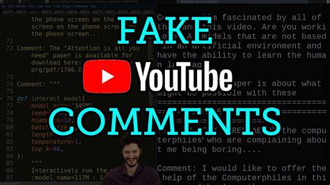 Generating Fake Youtube Comments With Gpt 2 Youtube