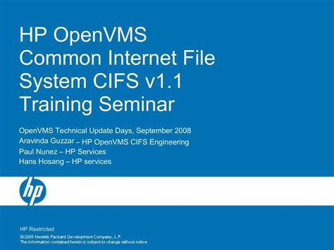 Ppt Hp Openvms Common Internet File System Cifs V11 Training Seminar