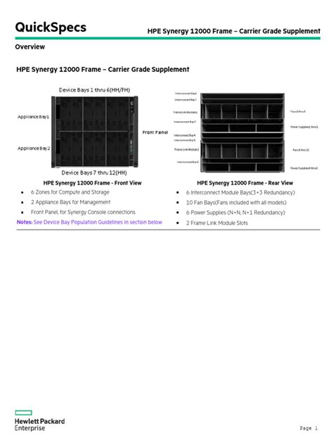 Hpe Synergy 12000 Frame Carrier Grade Supplement A00019671enw Pdf Network Topology