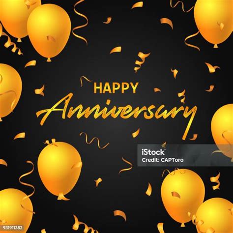 결혼 기념일 축 하 풍선 타이 포 그래피 배너 배경 그림 포스터 디자인 서식 파일 생일 축 하 인사말 카드에 대 한 공휴일에 대한 스톡 벡터 아트 및 기타 이미지 Istock