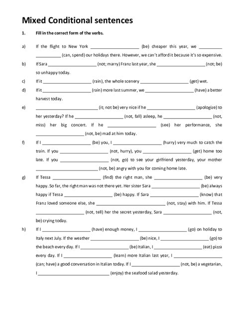 Fillable Online English Test On Conditional Sentences Type 1 2 And 3 Fax Email Print Pdffiller