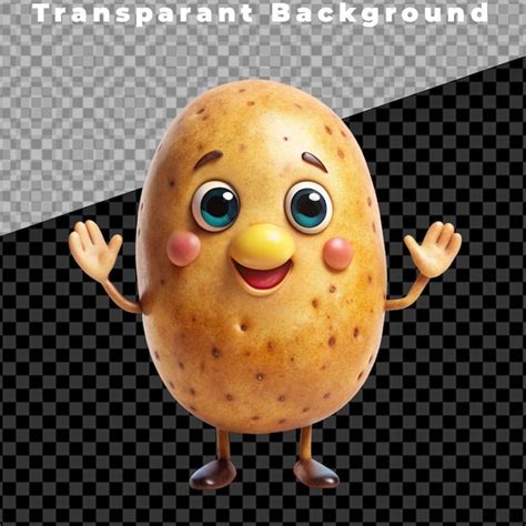 Premium Psd Funny Potatoes Isolated On A White Background