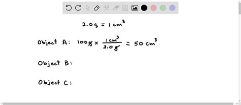 Solved Please Answer Asap Object A Has A Mass Of 12 G And A Volume Of 8 Cm3 Object B Has