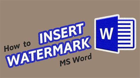 How To Insert Watermark In Word