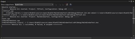 Output Panel Whats The Difference Between Build And Build Order Microsoft Qanda