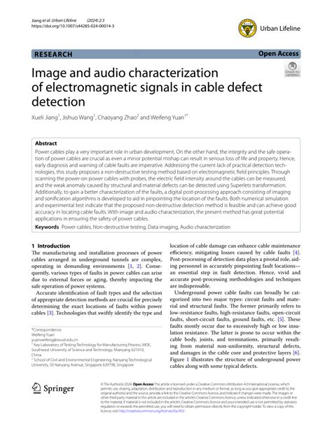 Pdf Image And Audio Characterization Of Electromagnetic Signals In Cable Defect Detection