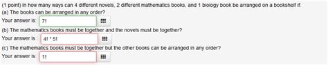 solved in how many ways can 4 different novels 2 different