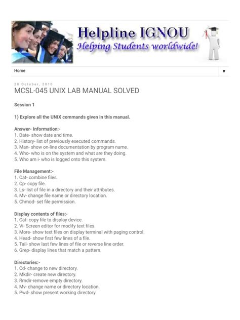Mcsl 045 Unix Lab Manual Solved Pdf Computer File Blog