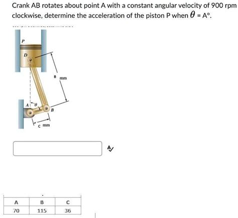 SOLVED Crank AB Rotates About Point A With A Constant Angular Velocity
