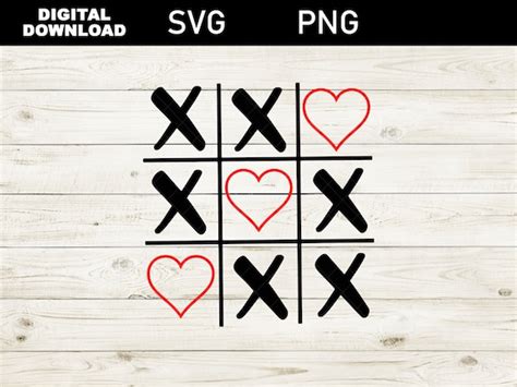 Tic Tac Toe Game Svg Valentines Svg Hugs And Kisses Love Etsy