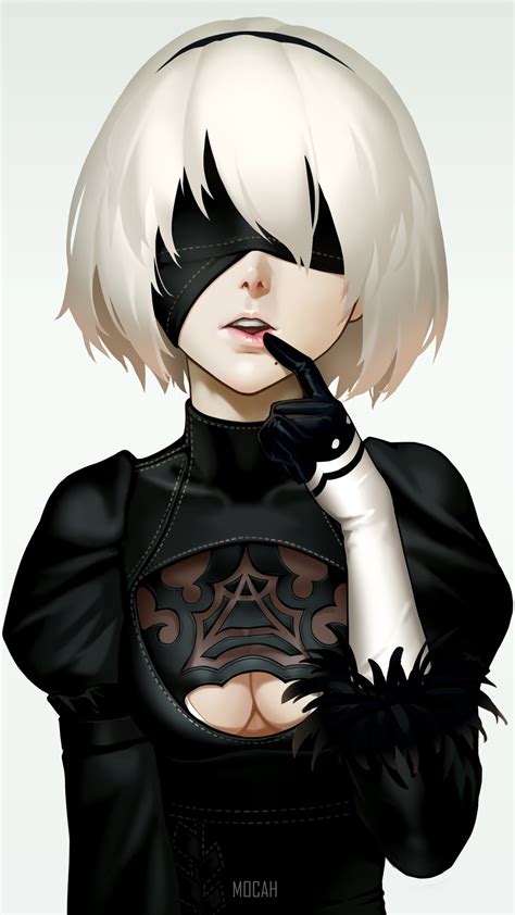 2b From Nier Automata Fan Art Hd Phone Wallpaper Rare Gallery