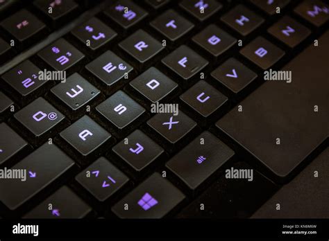 Wasd Gaming Keyboard Computer Video Games Blue Accents Black Keys Stock