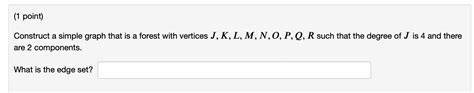 Solved Construct A Simple Graph That Is A Forest With