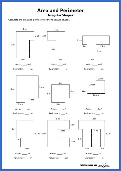 Area And Perimeter Irregular Shapes • Easyteaching