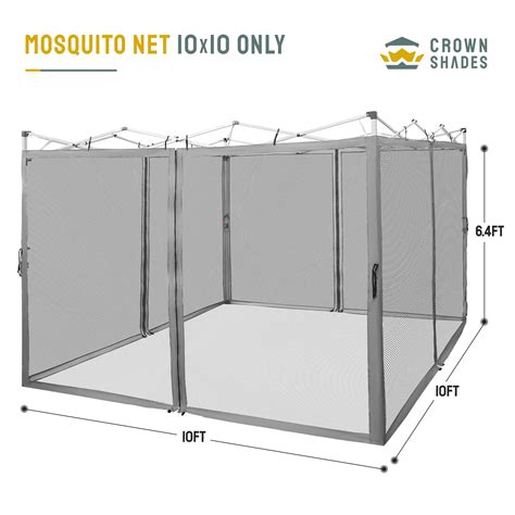 Crown Shades Gazebo Mosquito Net For 10 X 10 Pop Up Canopy Patio Gazebo Mesh