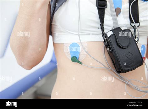Holter Monitor Woman Stock Photo Alamy