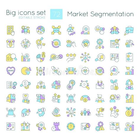 Marketing Segmentation Rgb Color Icons Set Stock Illustration Illustration Of Retail Business