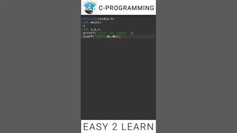 Addition Using C Programming Shorts Cprogramming Youtube