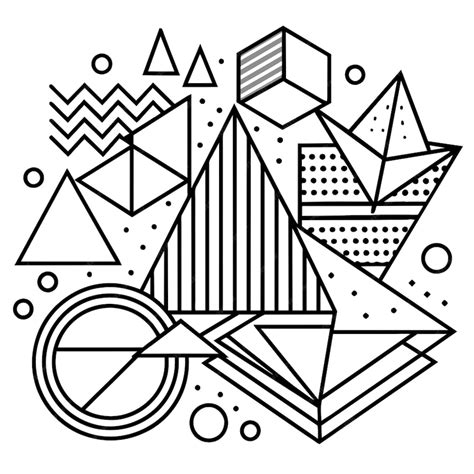 Premium Vector Abstract Geometric Shapes In Memphis Style Illustration