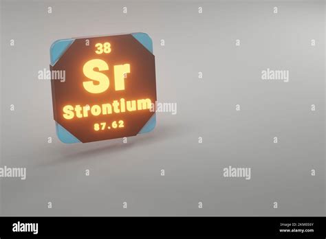 Beautiful Abstract Illustrations Standing Black And Fire Strontium Element Of The Periodic Table