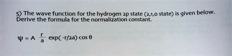 Solved Derive The Formula For The Normalization Constant