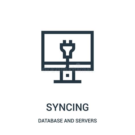 Syncing Icon Vector From Database And Servers Collection Thin Line Syncing Outline Icon Vector