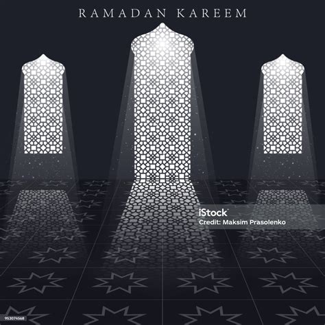 배경 라마단 카림 인사에 대 한 이슬람 디자인 사원 문 라마단 카림 배경 인사말 카드 서식 파일입니다 벡터 일러스트입니다 0명에 대한 스톡 벡터 아트 및 기타 이미지