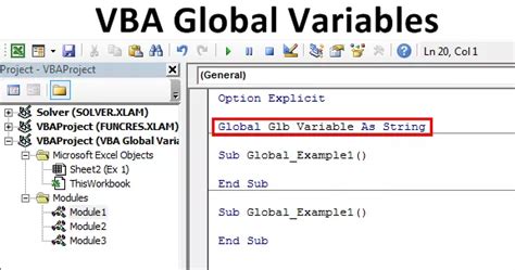 Globale Vba Variablen Wie Deklariere Ich Eine Globale Variable In Vba Excel Vba And Power Bi