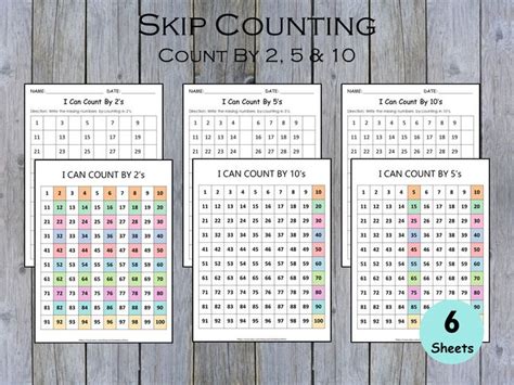 Skip Counting Worksheets Skip Counting By 2s 5s And 10s Charts Printables Skip Counting