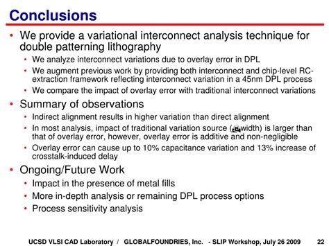 Ppt Overlay Error Vs Interconnect Variations In Double Patterning Lithography Powerpoint