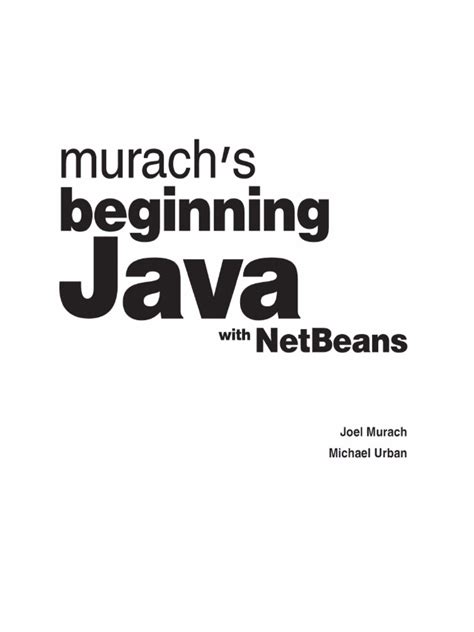 Murachs Beginning Java With Netbeans 2015 Pdf