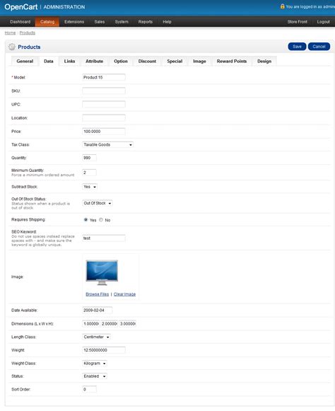 Overview Of The Options For Adding A Product In Opencart 15 Web