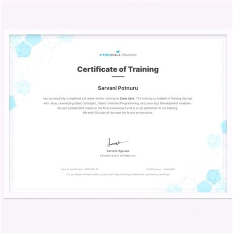 Potnuru Sarvani On Linkedin I Am Glad To Share My Internship Certificate Of Core Java From