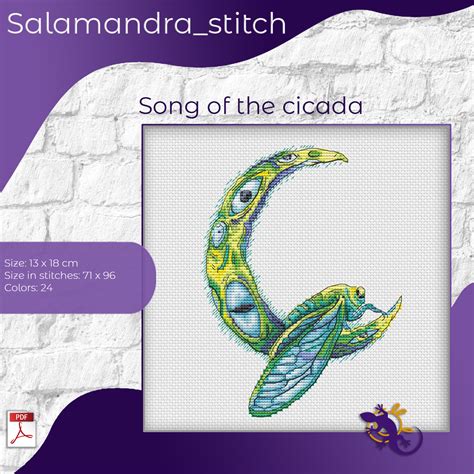 Song Of The Cicada Cross Stitch Salamandra Stitch Inspire Uplift