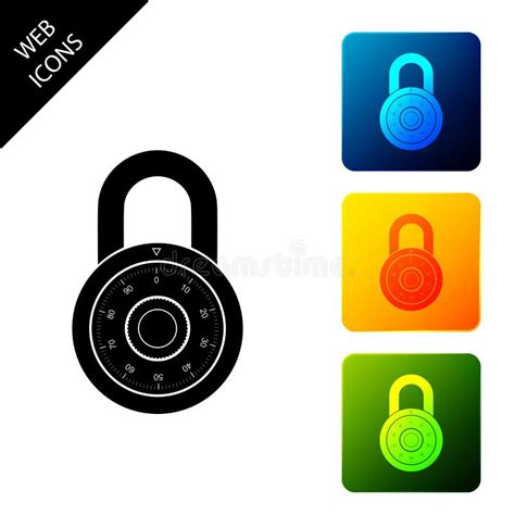 Safe Combination Lock Wheel Icon Isolated On White Background Combination Padlock Protection