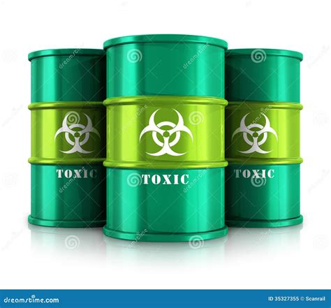 Green Barrels With Toxic Substances Royalty Free Stock Photo Image
