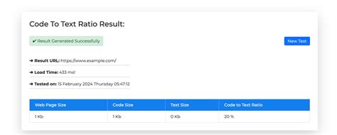 Text To HTML Code Ratio Checker W SpeedUp