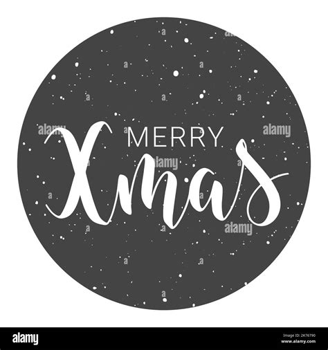 Vector Illustration Handwritten Lettering Of Merry Xmas Template For Greeting Card Or