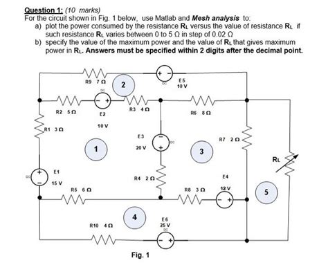 Solved Question 1 10 Marks For The Circuit Shown In Fig
