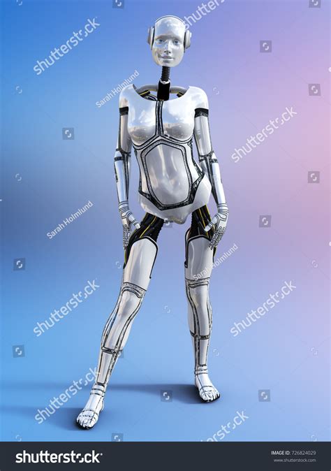 3d Rendering Female Android Robot Posing Stock Illustration 726824029 Shutterstock