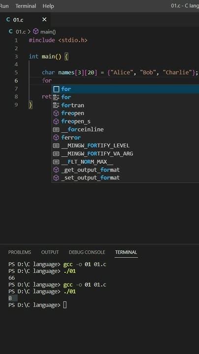 Working With Array Of Strings In C Language Tutorial For Beginners