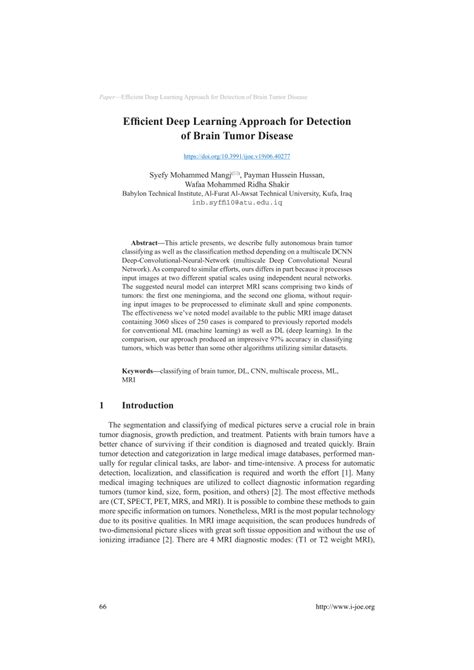PDF Paper Efficient Deep Learning Approach For Detection Of Brain Tumor Disease